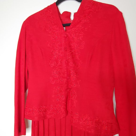 karin stevens | Dresses | Karin Stevens Red Mock 2piece Dress | Poshmark